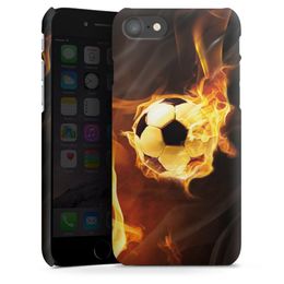 DeinDesign iPhone SE (2020) Handy Premium Case Smartphone Handyh&uuml;lle Schutzh&uuml;lle matt Ball Fire Soccer Premium Case