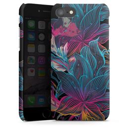 DeinDesign iPhone SE (2020) Handy Premium Case Smartphone Handyh&uuml;lle Schutzh&uuml;lle matt Colourful Neon Flowers Premium Case
