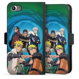 DeinDesign iPhone SE (2020) Handy Klapph&uuml;lle Handyh&uuml;lle aus Kunst Leder schwarz Flip Case Naruto Shippuden Hokage Official Licensed Product Sideflip mit Lasche