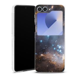 DeinDesign Galaxy Z Flip 6 Handy Hard Case Schutzh&uuml;lle transparent Smartphone Handy H&uuml;lle Galaxy Weltall Star Hard Case