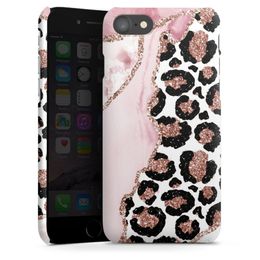 DeinDesign iPhone SE (2020) Handy Premium Case Smartphone Handyh&uuml;lle Schutzh&uuml;lle matt Glitzer Marble Leopard Premium Case