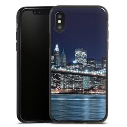 DeinDesign iPhone X Handy Silikon H&uuml;lle Case schwarz Handyh&uuml;lle Usa Brooklyn Bridge New York