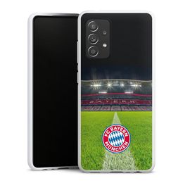 DeinDesign Galaxy A52s 5G Handy Silikon H&uuml;lle Case wei&szlig; Handyh&uuml;lle Fc Bayern M&uuml;nchen Stadium Fcb Silikon Case