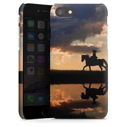 DeinDesign iPhone SE (2020) Handy Premium Case Smartphone Handyh&uuml;lle Schutzh&uuml;lle matt Sunset Horse Horseback Riding Premium Case