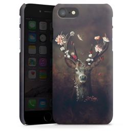 DeinDesign iPhone SE (2020) Handy Premium Case Smartphone Handyh&uuml;lle Schutzh&uuml;lle matt Rehe Reindeer Flowers Premium Case
