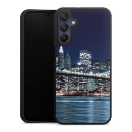 DeinDesign Galaxy A15 Handy Premium Silikon H&uuml;lle Handyh&uuml;lle schwarz Case Usa Brooklyn Bridge New York Silikon Premium Case