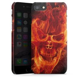 DeinDesign iPhone SE (2020) Handy Premium Case Smartphone Handyh&uuml;lle Schutzh&uuml;lle matt Fire Skull Totenkopf Premium Case