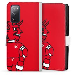 DeinDesign Galaxy S20 FE 5G Handy Klapph&uuml;lle Handyh&uuml;lle aus Kunst Leder wei&szlig; Flip Case 1. Fc Kaiserslautern Official Licensed Product Soccer Sideflip mit Lasche