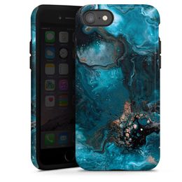 DeinDesign iPhone SE (2022) Handy Panzer Handyh&uuml;lle robuste Outdoor H&uuml;lle Schutzh&uuml;lle gl&auml;nzend Blue Marble Ocean Tough Case