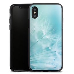 DeinDesign iPhone X Handy Silikon H&uuml;lle Case schwarz Handyh&uuml;lle Dandelion Flower Winter