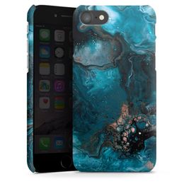 DeinDesign iPhone SE (2020) Handy Premium Case Smartphone Handyh&uuml;lle Schutzh&uuml;lle matt Ocean Marble Blue Premium Case