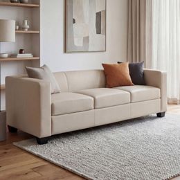 MCW 3er Sofa Lille, Kunstleder ~ creme
