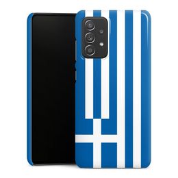 DeinDesign Galaxy A52s 5G Handy Premium Case Smartphone Handyh&uuml;lle Schutzh&uuml;lle gl&auml;nzend Flag Greece Premium Case