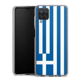 DeinDesign Galaxy A12 Handy Silikon H&uuml;lle Case transparent Handyh&uuml;lle Greece Flag Silikon Case