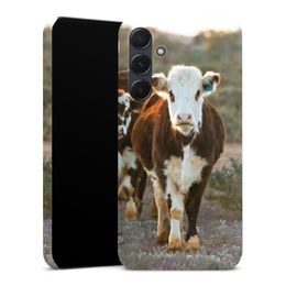 DeinDesign Galaxy A55 5G Handy Premium Case Smartphone Handyh&uuml;lle Schutzh&uuml;lle matt Cow Farmer Calf Premium Case