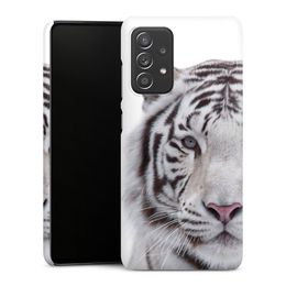 DeinDesign Galaxy A52s 5G Handy Premium Case Smartphone Handyh&uuml;lle Schutzh&uuml;lle gl&auml;nzend Snow Winter Tiger Premium Case