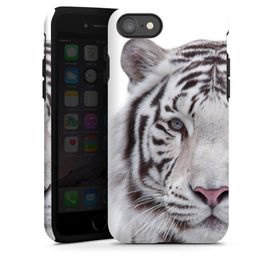 DeinDesign iPhone SE (2020) Handy Panzer Handyh&uuml;lle robuste Outdoor H&uuml;lle Schutzh&uuml;lle matt Tiger Snow Winter Tough Case