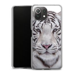 DeinDesign Xiaomi Mi 11 Lite 5G NE Handy Silikon H&uuml;lle Case transparent Handyh&uuml;lle Tiger Snow Winter Silikon Case