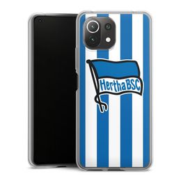 DeinDesign Xiaomi Mi 11 Lite 5G NE Handy Silikon H&uuml;lle Case transparent Handyh&uuml;lle Hertha Bsc Stripes Flag Silikon Case
