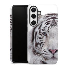 DeinDesign Galaxy S24 Handy Panzer Handyh&uuml;lle robuste Outdoor H&uuml;lle Schutzh&uuml;lle matt Snow Winter Tiger Tough Case