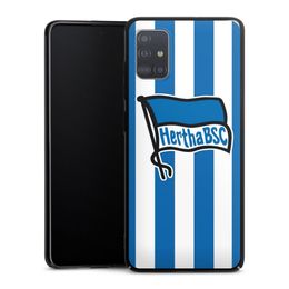 DeinDesign Galaxy A51 Handy Hard Case Schutzh&uuml;lle schwarz Smartphone Backcover Flag Hertha Bsc Stripes Hard Case