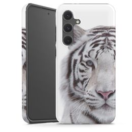 DeinDesign Galaxy S24 FE 5G Handy Panzer Handyh&uuml;lle robuste Outdoor H&uuml;lle Schutzh&uuml;lle gl&auml;nzend Snow Winter Tiger Tough Case