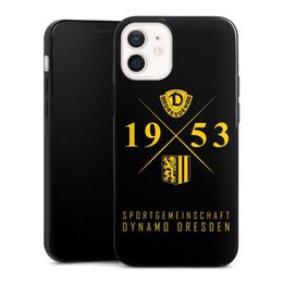 DeinDesign iPhone 12 mini Handy Slim Case extra d&uuml;nn Silikon Handyh&uuml;lle schwarz H&uuml;lle Official Licensed Product Sgd Sg Dynamo Dresden Silikon Slim Case