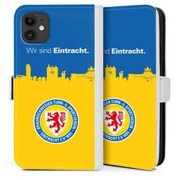 DeinDesign iPhone 11 Handy Klapph&uuml;lle Handyh&uuml;lle aus Kunst Leder wei&szlig; Flip Case Official Licensed Product Logo Eintracht Braunschweig Sideflip mit Lasche