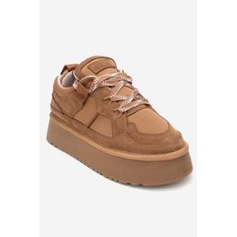 Riven Leder Plateau Turnschuh Damen