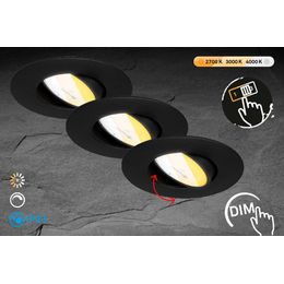 LED Einbauleuchte "DIMARA", 1, &Oslash; 4,5cm H: 6,6cm, 1 Stk.schwarz, Briloner Leuchten, Leuchten, 90x24 mm, Wohnzimmer, Flur