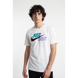 Nike Sportswear Herren T-Shirt "M NSW TEE JUST DO IT SWOOSH"wei&szlig;, spirit, Gr. S, Jersey, Obermaterial: 100% Baumwolle, Shirts, mit Logodruck auf der