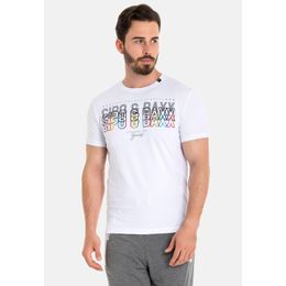 Cipo & Baxx CIPO & BAXX Herren T-Shirt "CT717", wei&szlig;, Gr. XXL, bedruckt, 95% Baumwolle, 5% Elasthan, Shirts, gerade geschnitten