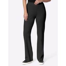 Heine Damen Strickhose, Schwarz, Gr. 42, Weite Hosen, Material: Viskose