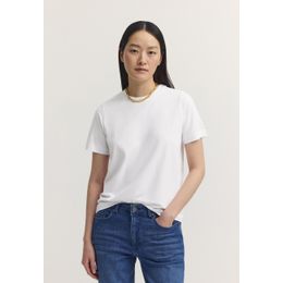 Bugatti Damen T-Shirt "Modern Fit"10, wei&szlig;, Gr. XS, unifarben, 95% Baumwolle, 5% Elasthan, Shirts, Modern Fit Baumwoll-Stretch Rundhals