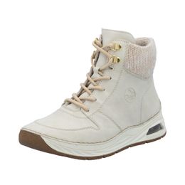 Rieker Damen Schn&uuml;rboots, Gr. 38beige, Lederimitat, Textil, Schuhe, High Top-Sneaker, Herbstschuh mit seitlicher Logopr&auml;gung