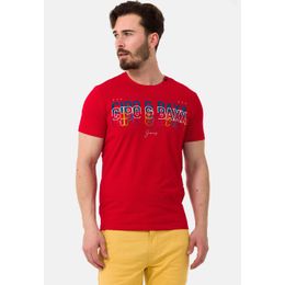 Cipo & Baxx CIPO & BAXX Herren T-Shirt "CT717", rot, Gr. S, bedruckt, 95% Baumwolle, 5% Elasthan, Shirts, gerade geschnitten