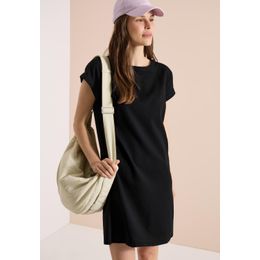 Cecil Damen Midikleid, schwarz, Gr. XXL, unifarben, Web, 75% Baumwolle, 25% Modal, Kleider, knielang