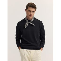 Bugatti Herren Rundhalspullover "Regular Fit"390, marine, Gr. 4XL, unifarben, 95% Baumwolle, 5% Kaschmir, Pullover, Regular Fit Baumwolle-Kaschmir