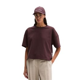 Marc O'Polo MARC O'POLO Damen T-Shirt "aus Interlock-Qualit&auml;t"schwarz cherry, Basic, Gr. L, unifarben, Obermaterial: 78% Baumwolle, 18% Polyester, 4% Elasthan,