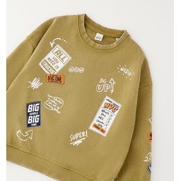 IDO Jungen Sweatshirt "BABY BOY SWEATER"beige, Gr. 128, 100% Baumwolle, Sweatshirts