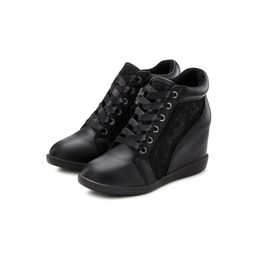 Lascana Sneaker 'Freizeitschuh, Halbschuh, Keilstiefelette, Stiefelette,' schwarz Gr. 39 f&uuml;r Damen. Mit Spitze