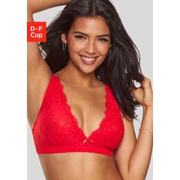 Lascana Bralette-BH 'Cara' rot Gr. 70D. Ohne B&uuml;gel. Nachhaltig.