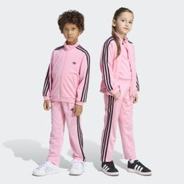 M&auml;dchen Trainingsanzug "FIREBIRD"light pink, schwarz, Gr. 104, adidas originals, Obermaterial: 100% Polyester, Sportanz&uuml;ge, f&uuml;r Kinder, zweiteiliges