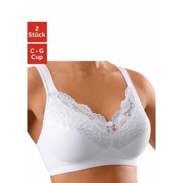 PETITE FLEUR BY LASCANA Soft-BH wei&szlig;+schwarz Gr. 100E. Ohne B&uuml;gel