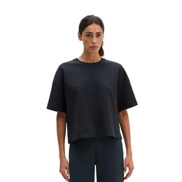 Marc O'Polo MARC O'POLO Damen T-Shirt "aus Interlock-Qualit&auml;t"martime blau, Basic, Gr. XL, unifarben, Obermaterial: 78% Baumwolle, 18% Polyester, 4% Elasthan,