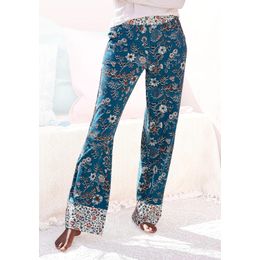 Lascana Damen Pyjamahose, Blau, Gr. 36/38, Pyjamas, Material: Polyester