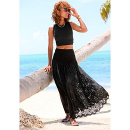 Lascana 2-in-1-Kleid, Schwarz, Gr. 38, Damen, Strandkleider, Material: Polyamid, Elasthan