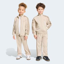 M&auml;dchen Trainingsanzug "FIREBIRD"khaki three, Gr. 104, adidas originals, Obermaterial: 100% Polyester, Sportanz&uuml;ge, f&uuml;r Kinder, zweiteiliges Set, aus