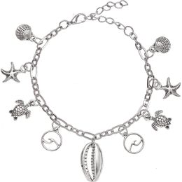 Lascana Damen Fu&szlig;kette mit Anh&auml;nger silberfarben Gr&ouml;&szlig;e 0