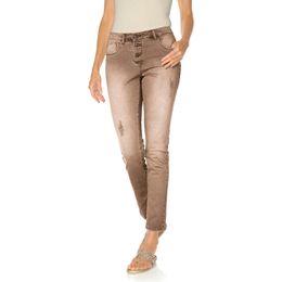 Heine Damen Boyfriend-Hose, Braun, Gr. 21, R&ouml;hrenhosen, Material: Baumwolle, vielseitig kombinierbar